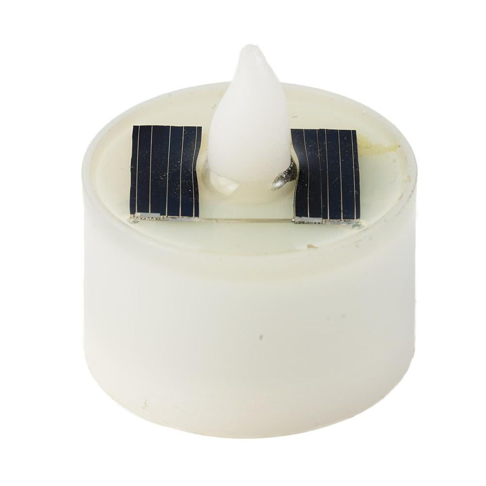 Solar Powered LED Candle Flameless Flickering Solar Tea LED Lights Lamp ...