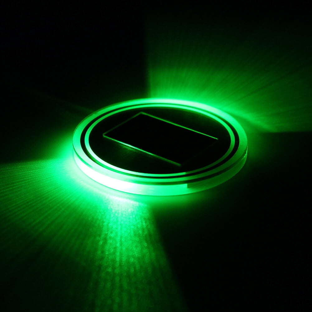 Solar Powered LED Car Cup Holder Mat Pad Drink Bottle Coaster with ...