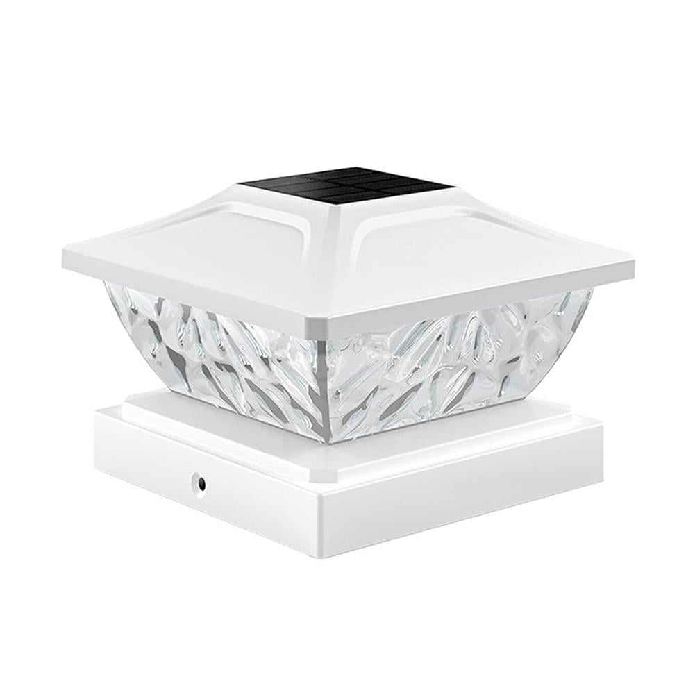 Solar Powered LED Deck Post Light Garden * Square Fence Lamp Landscape ...