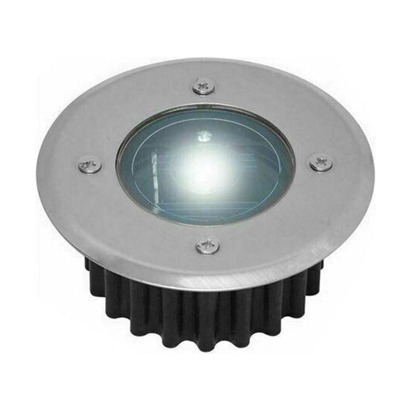 Solar Powered LED Decking Floor Spot Lights White Steel Lamps Garden ...