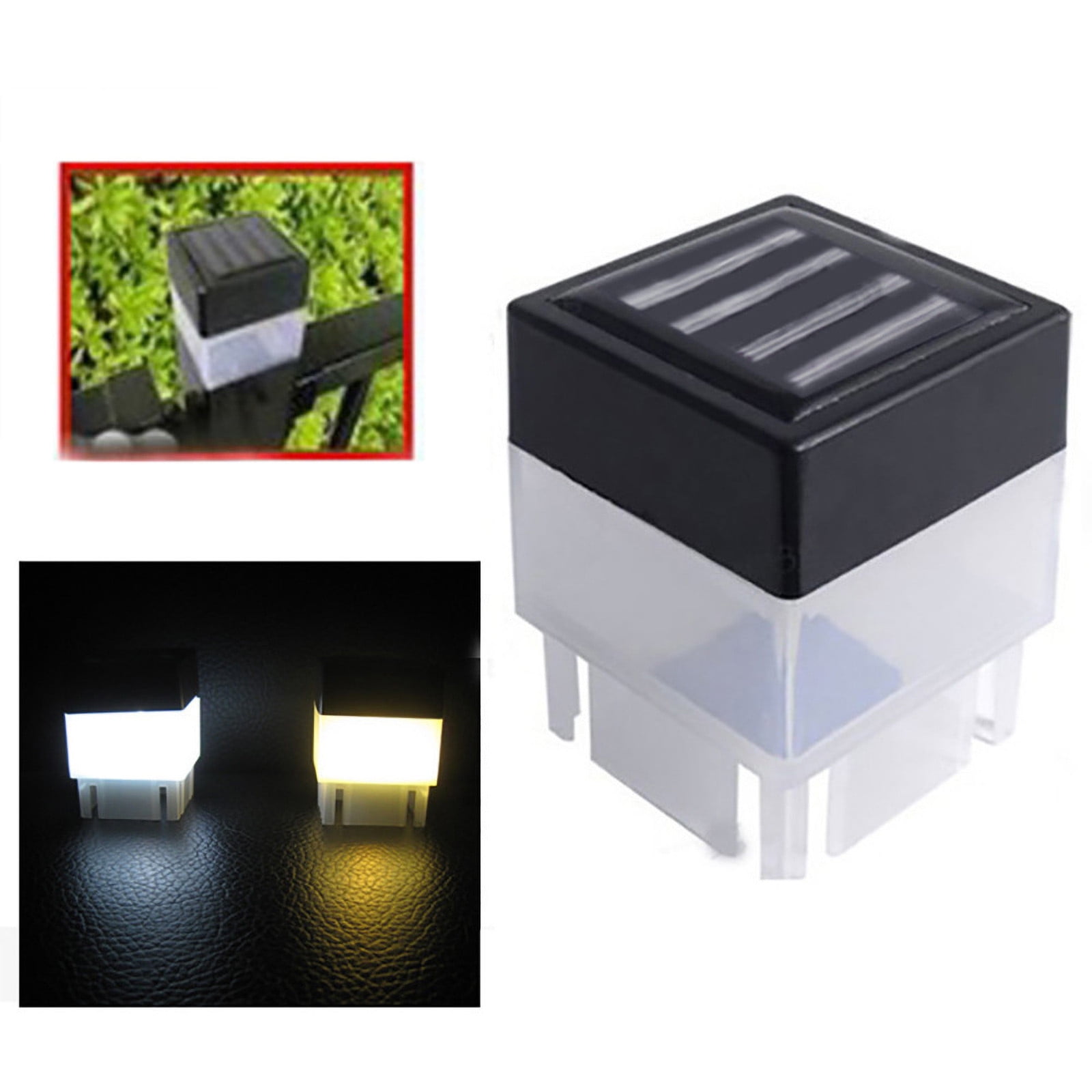 Solar Powered LED Fence Post Lights, Auto On/Off Waterproof Outdoor ...