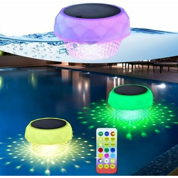 Solar-Powered LED Floating Pool Light (RGB Color-Changing), IP68 ...