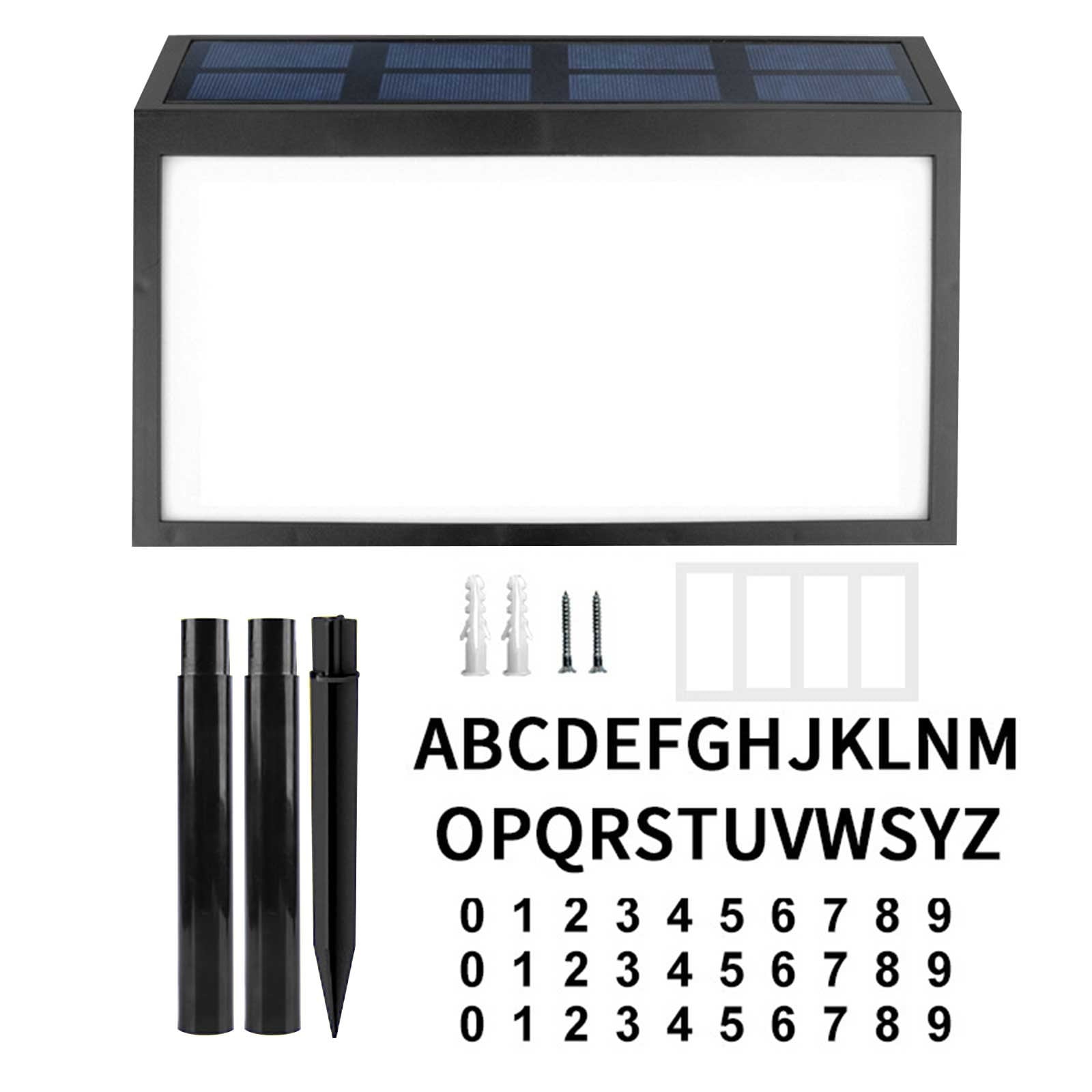 Solar-Powered LED House Number Sign, Outdoor Address with 2 Lighting ...