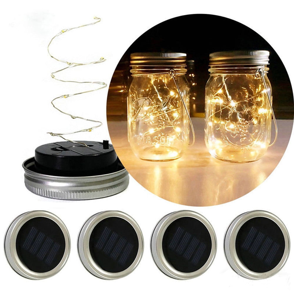 Solar Powered LED Light for Mason Jar Lid, Color Changing Garden Decor ...