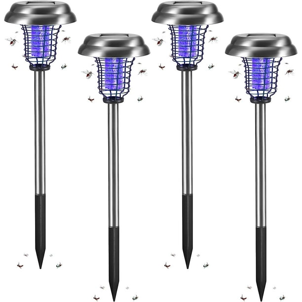 Solar Powered LED Light Pest Bug Zapper Insect Mosquito Killer Lamp ...