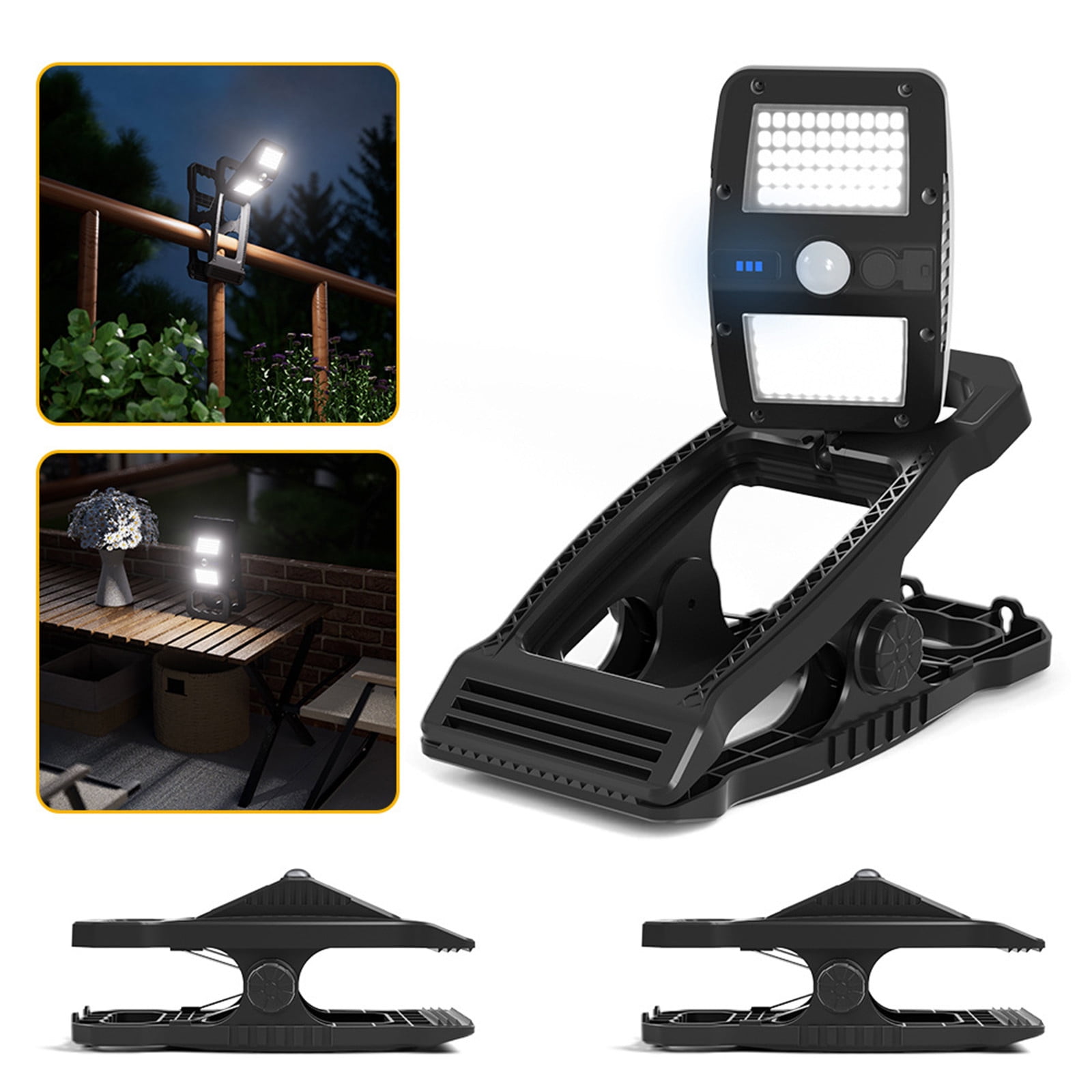 Solar Powered LED Motion Sensor Light Outdoor Waterproof Wall Clip ...