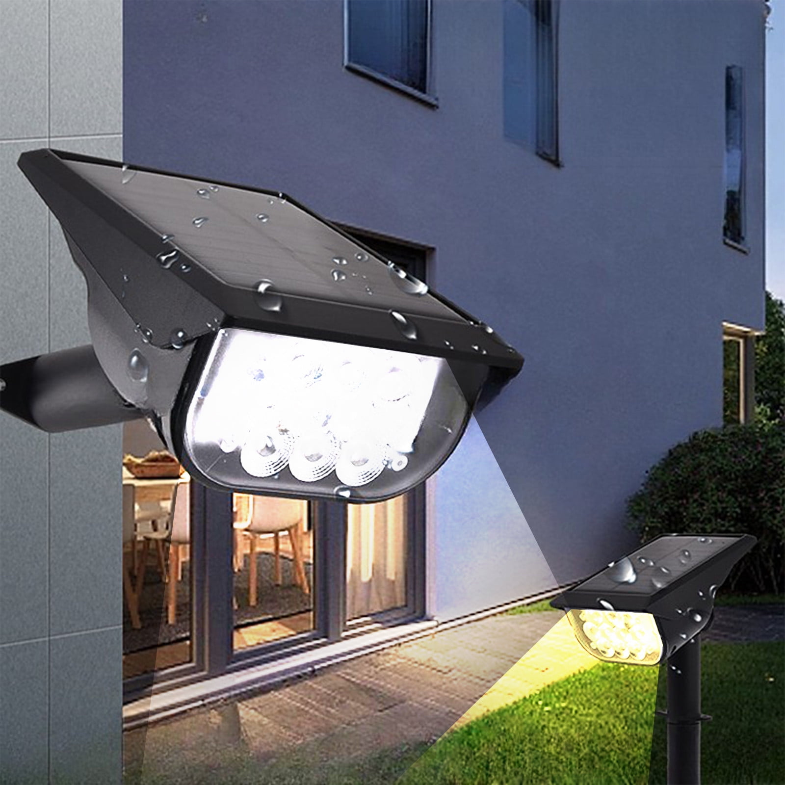 Solar Powered LED Outdoor Light Weatherproof Solar Panel Automatic Dusk ...