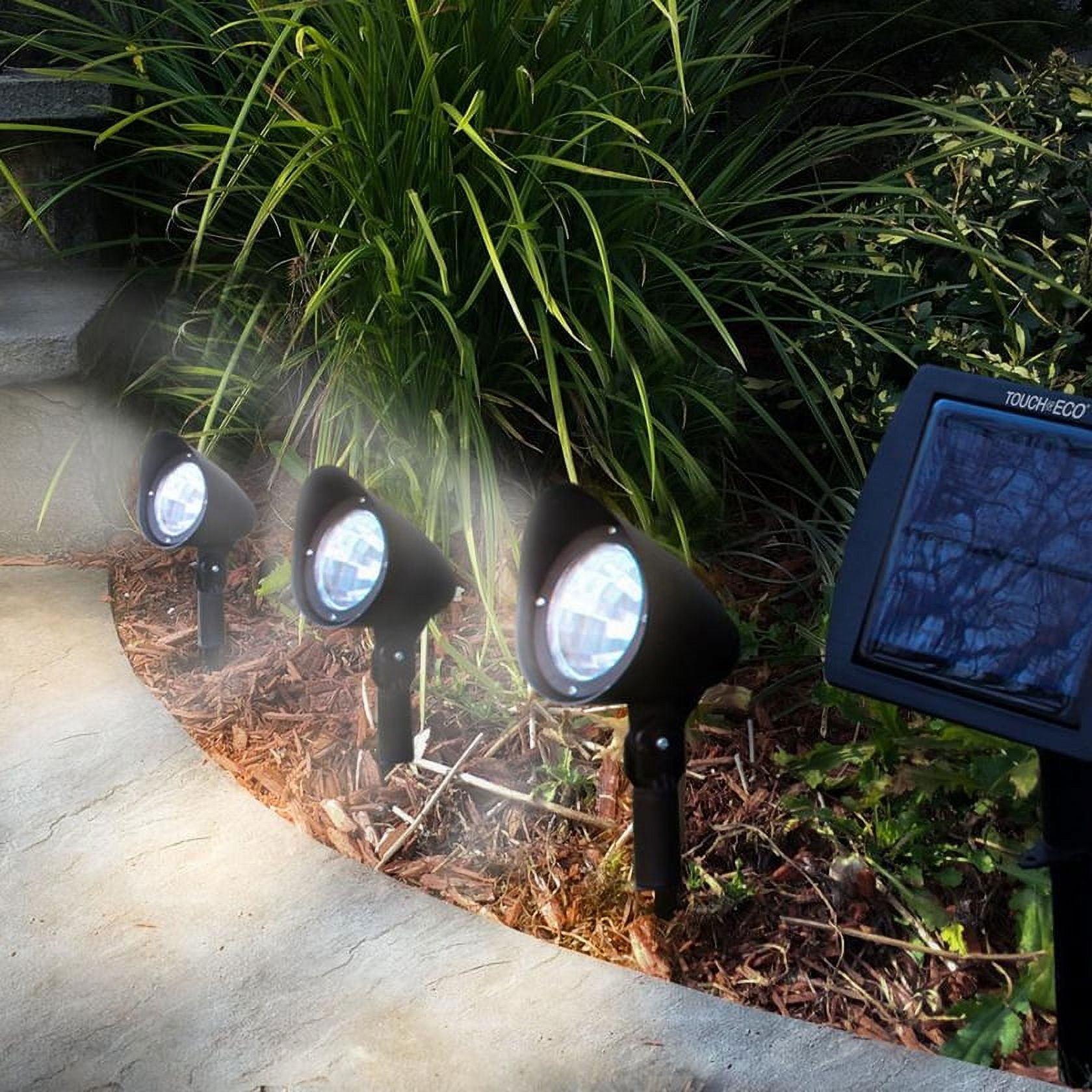 Solar Powered LED Spotlight Set - Includes 3 Spotlights and High ...
