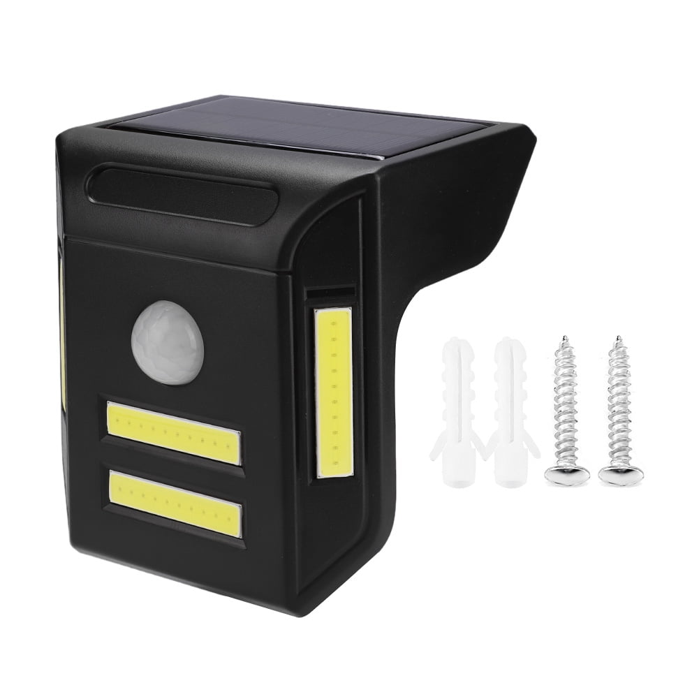 Solar Powered LED Wall Light Human Body Sensor Waterproof COB Sconce ...