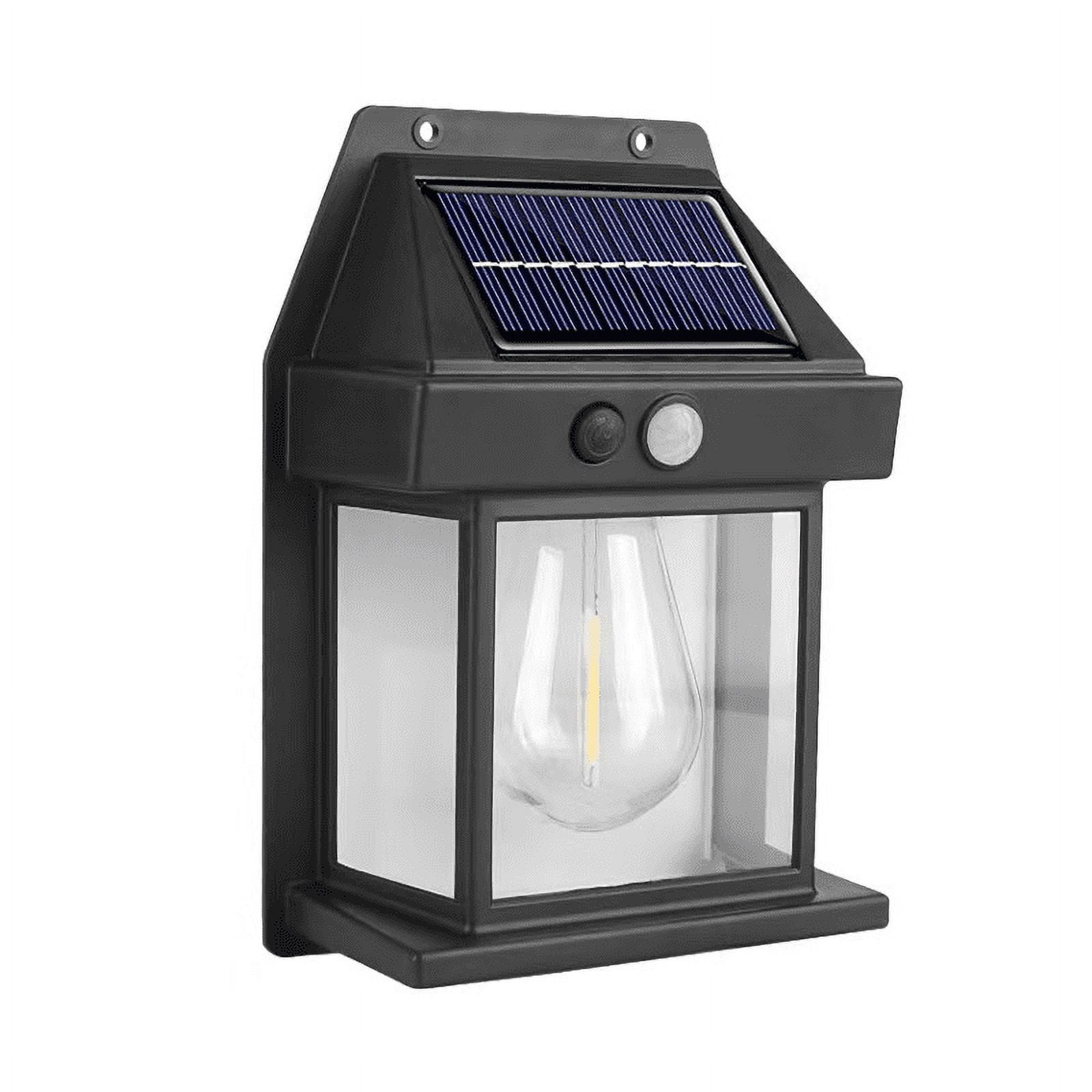 Solar-Powered LED Wall Light with Motion Sensor, Vintage Edison Bulb ...