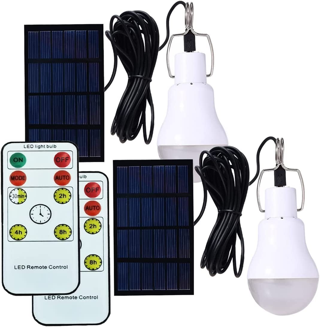 Solar Powered Lamp Remote Control Portable Led Bulb Lights Solar Energy ...