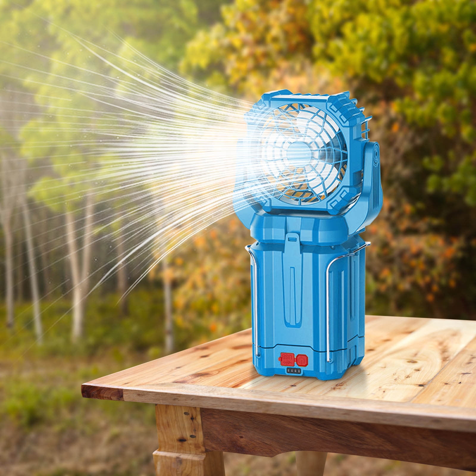 Solar-Powered Lantern Fan, Portable Outdoor Light, Waterproof, Energy ...