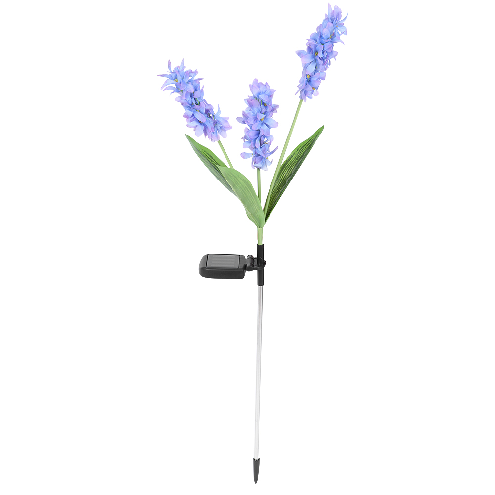 Solar Powered Light Control Hyacinth Flower Style 3LED Lawn Lamp for ...