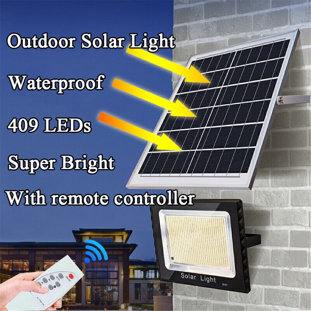 409 LED Solar Powered Lights, IP65 Waterproof, Light Control, Remote ...