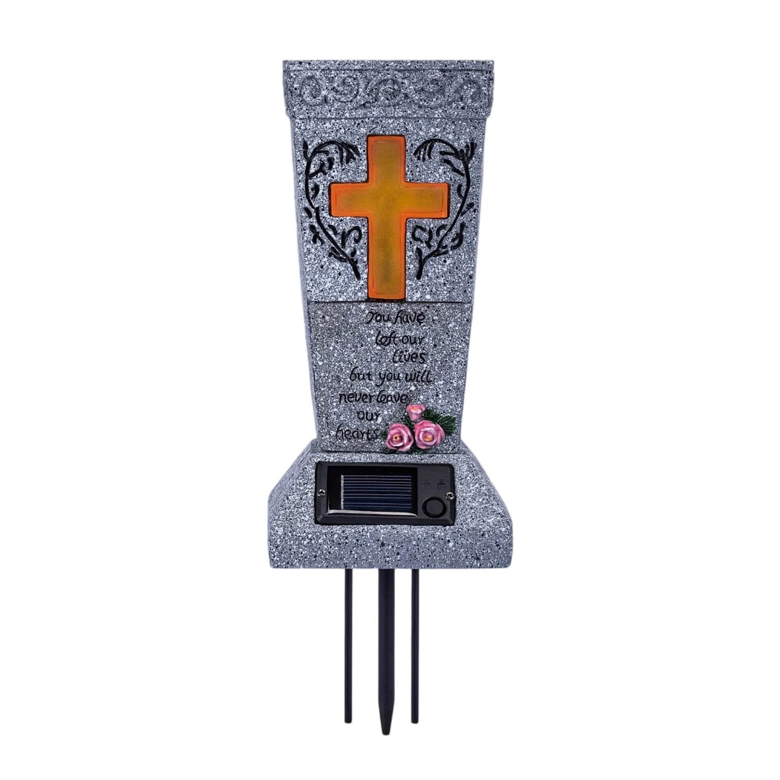 Solar Powered Memorial Cross Stake Light with LED Illumination ...