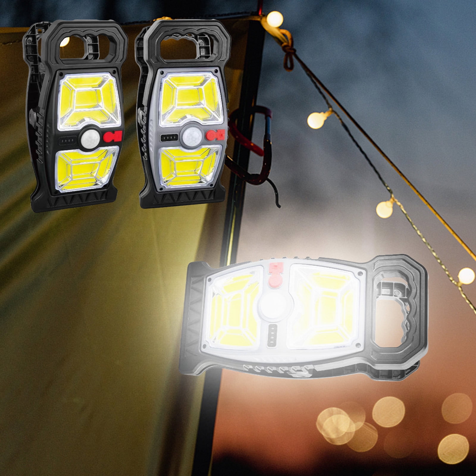 Solar-Powered Motion-Sensing LED Clip Lamp - Portable Outdoor Camping ...