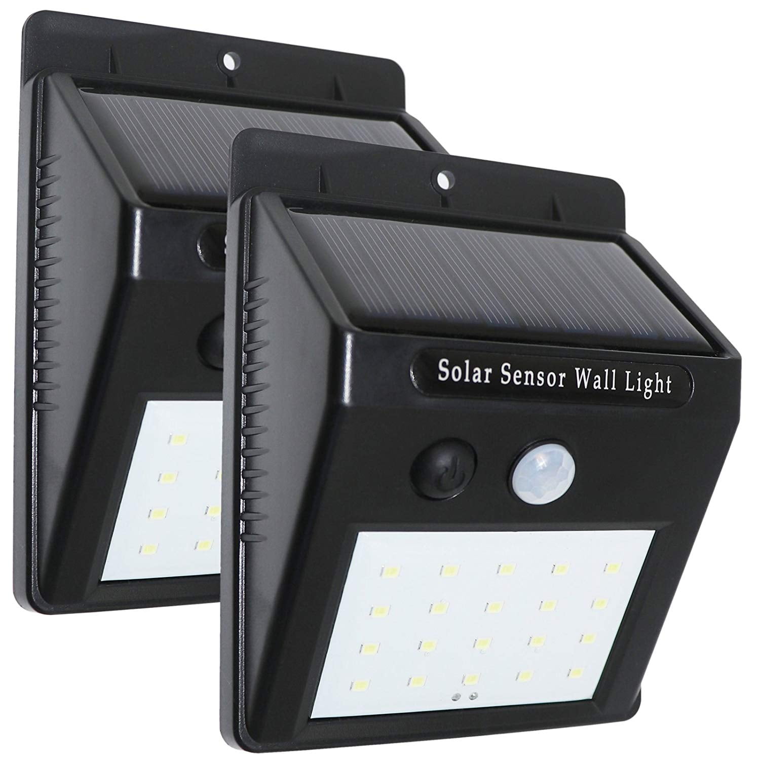 2 Pack Solar Powered LED Motion Sensor Lights, Waterproof Outdoor Security Lights for Garden ...