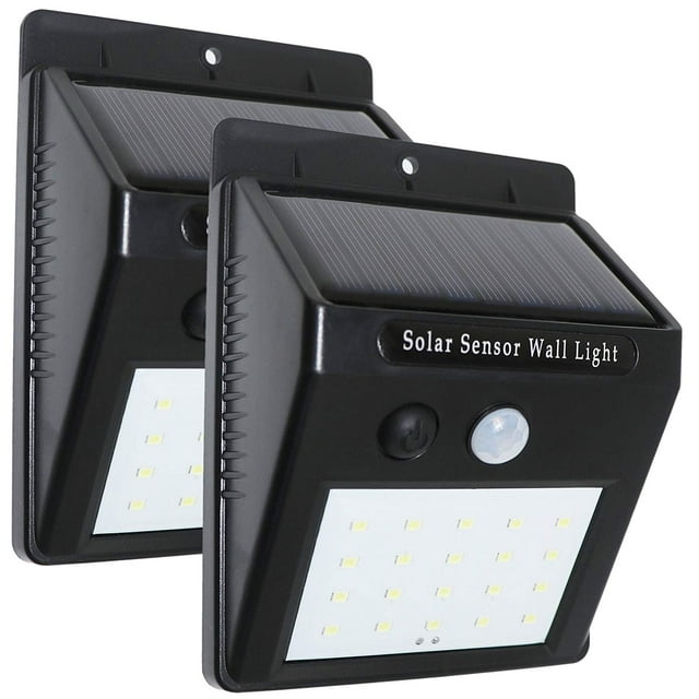 2 Pack Solar Powered LED Motion Sensor Lights, Waterproof Outdoor ...