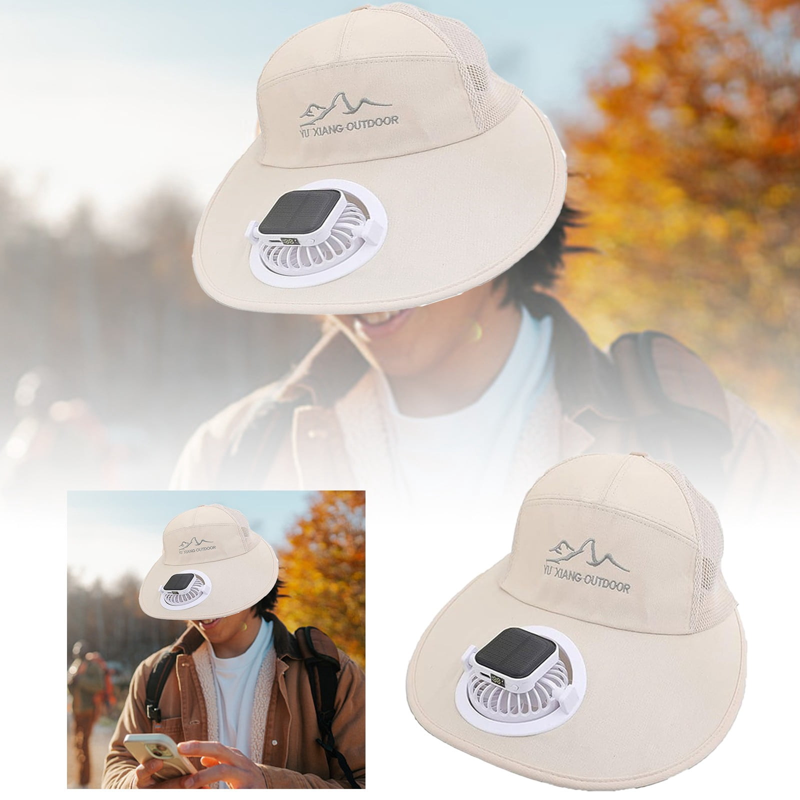 Solar Powered Outdoor Fan Hat for Women | Wide Brim Sun Hat for ...