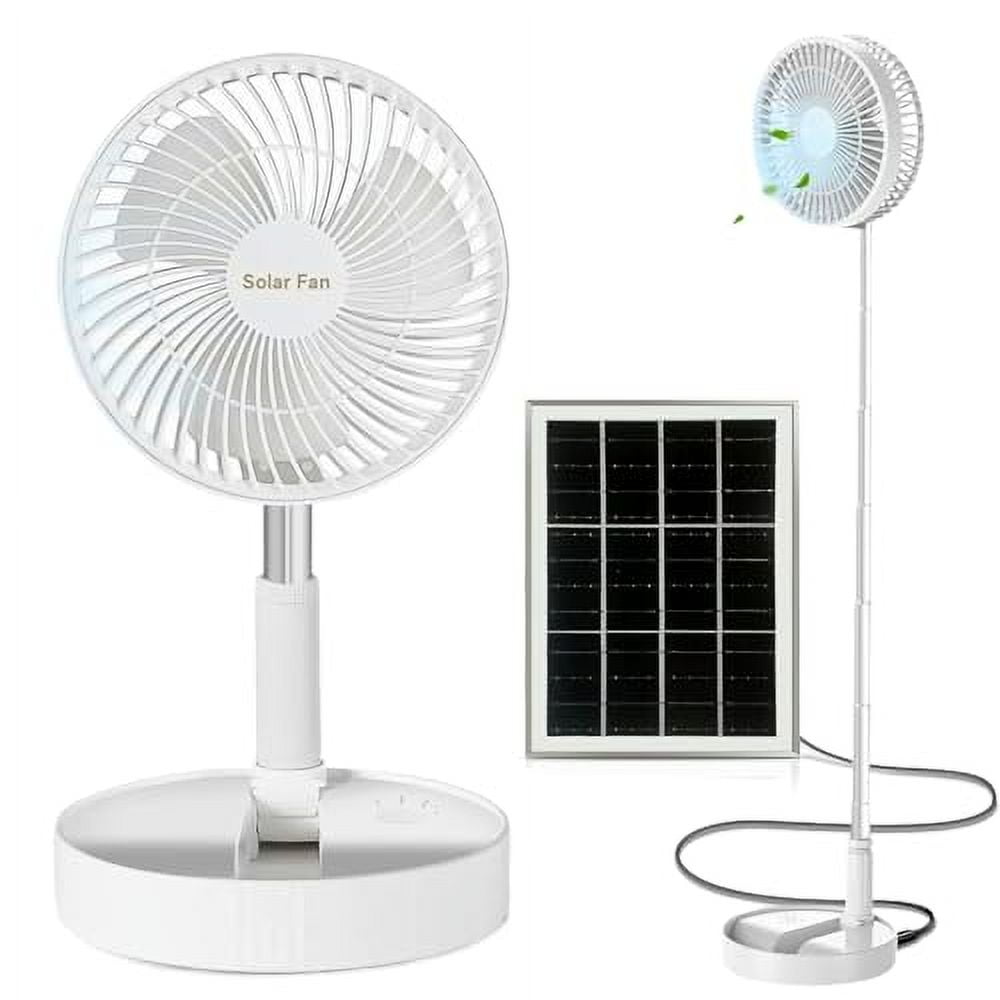 Solar Powered Outdoor Fan, Rechargeable Foldable Desk Fan with Solar ...