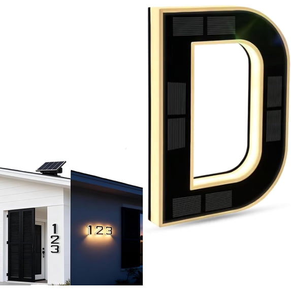 Solar Powered Outdoor House Number Light, 9 Inch LED House Numbers ...