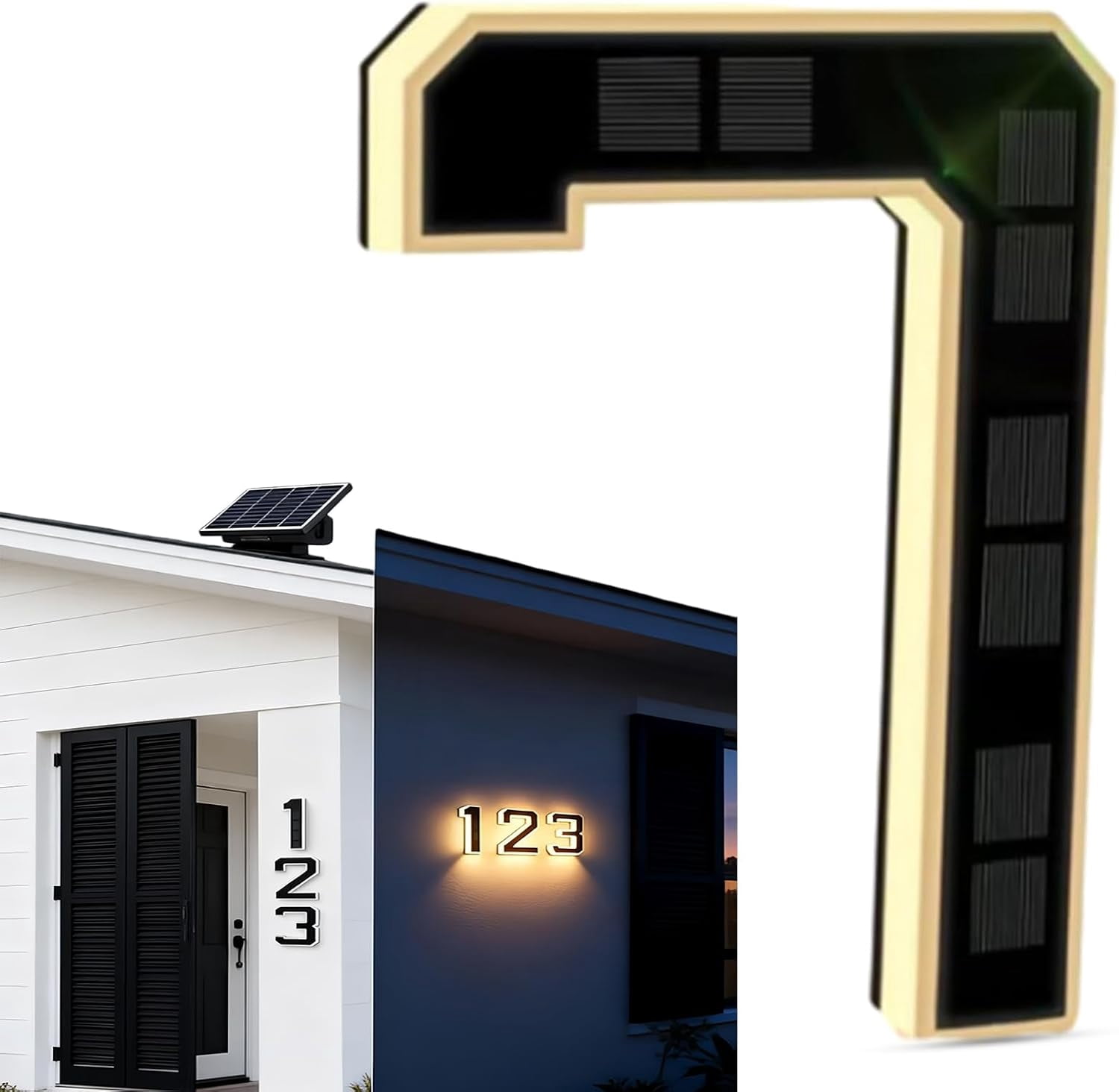 Solar Powered Outdoor House Number Light, 9 Inch LED House Numbers ...