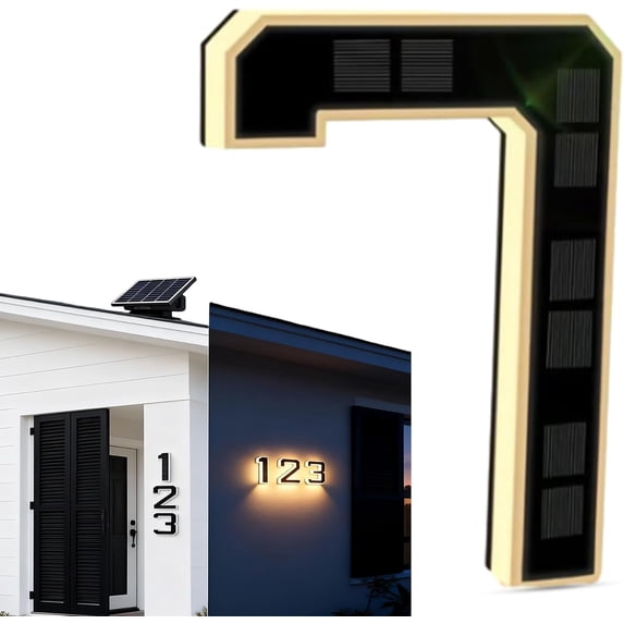Solar Powered Outdoor House Number Light, 9 Inch LED House Numbers ...