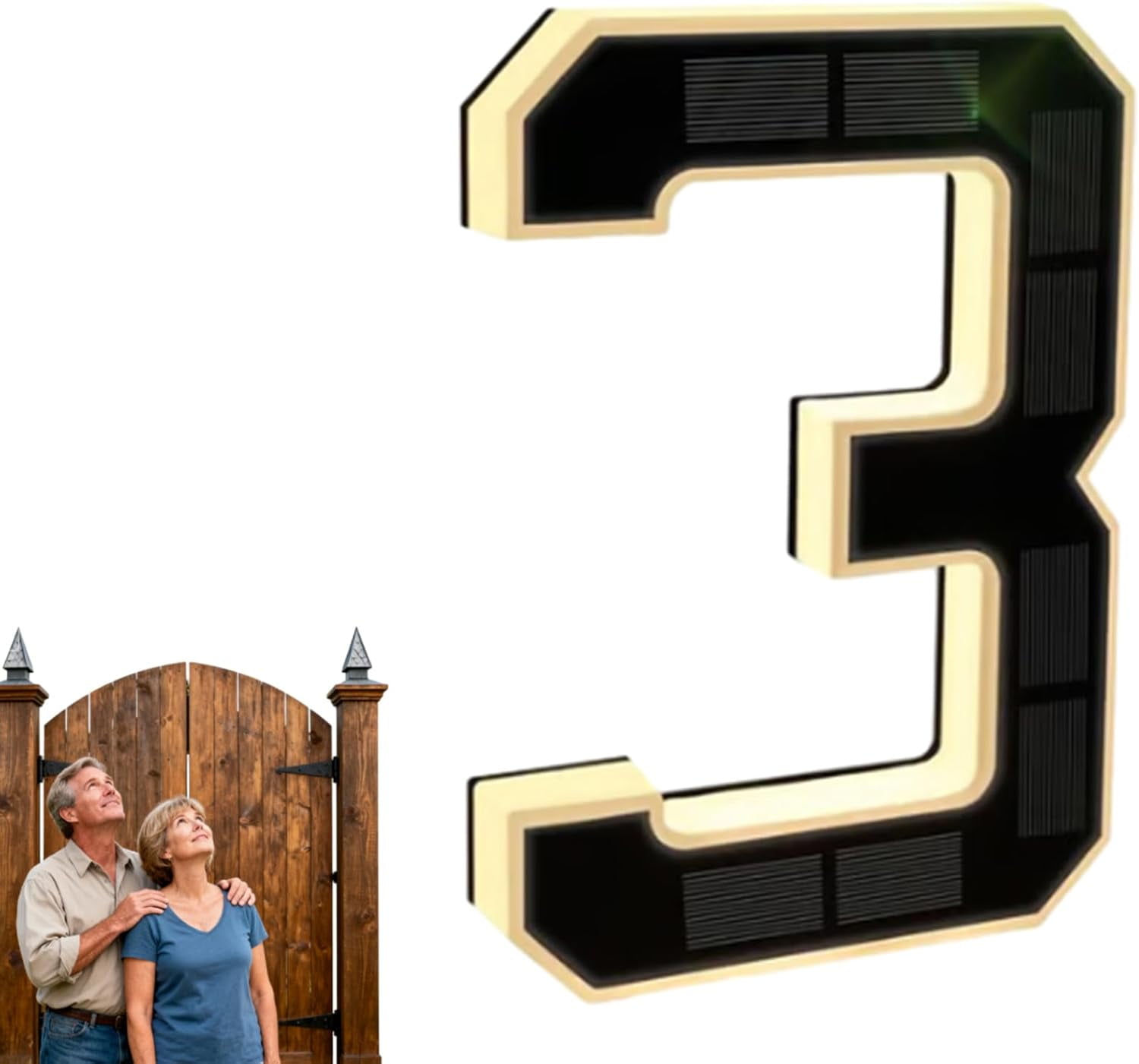 Solar-Powered Outdoor House Number Light, 9 Inch Waterproof LED Address ...