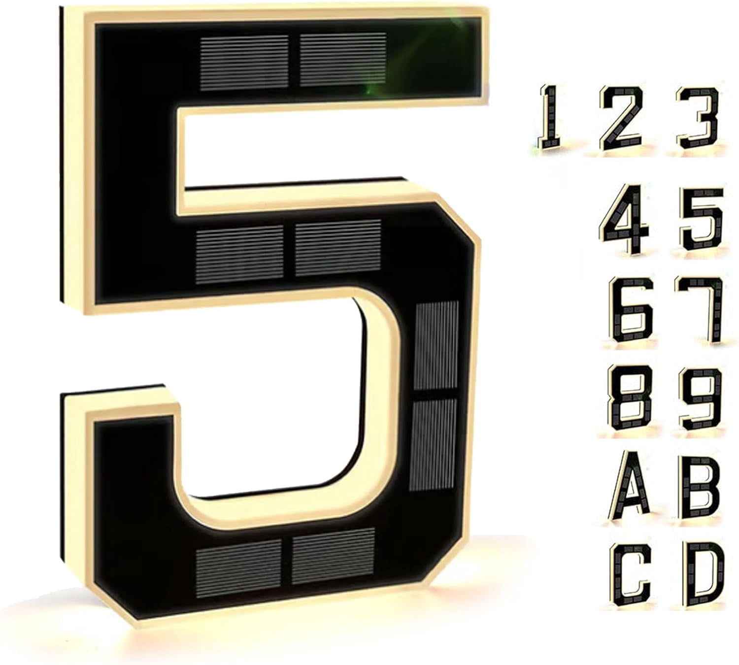 Solar-Powered Outdoor House Number Light, 9" Waterproof LED Address ...