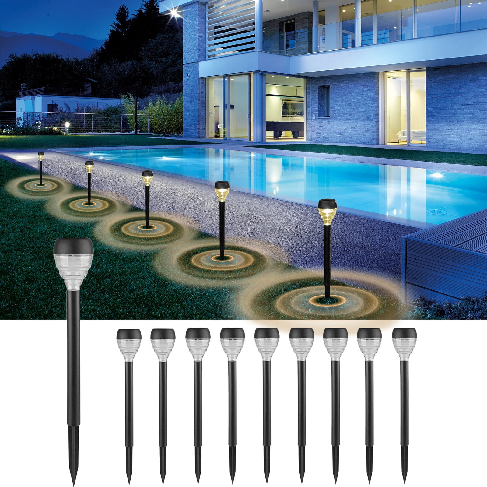 Solar Powered Outdoor Lights, Waterproof Garden Lights, Energy ...