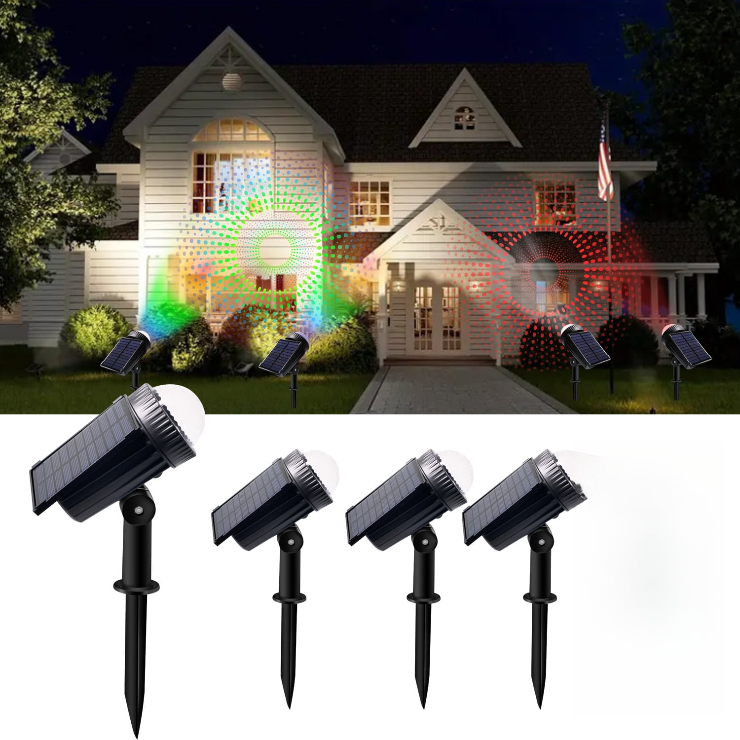 Solar Powered Outdoor Spot Lights with Water Drop Lens - 30W LED ...