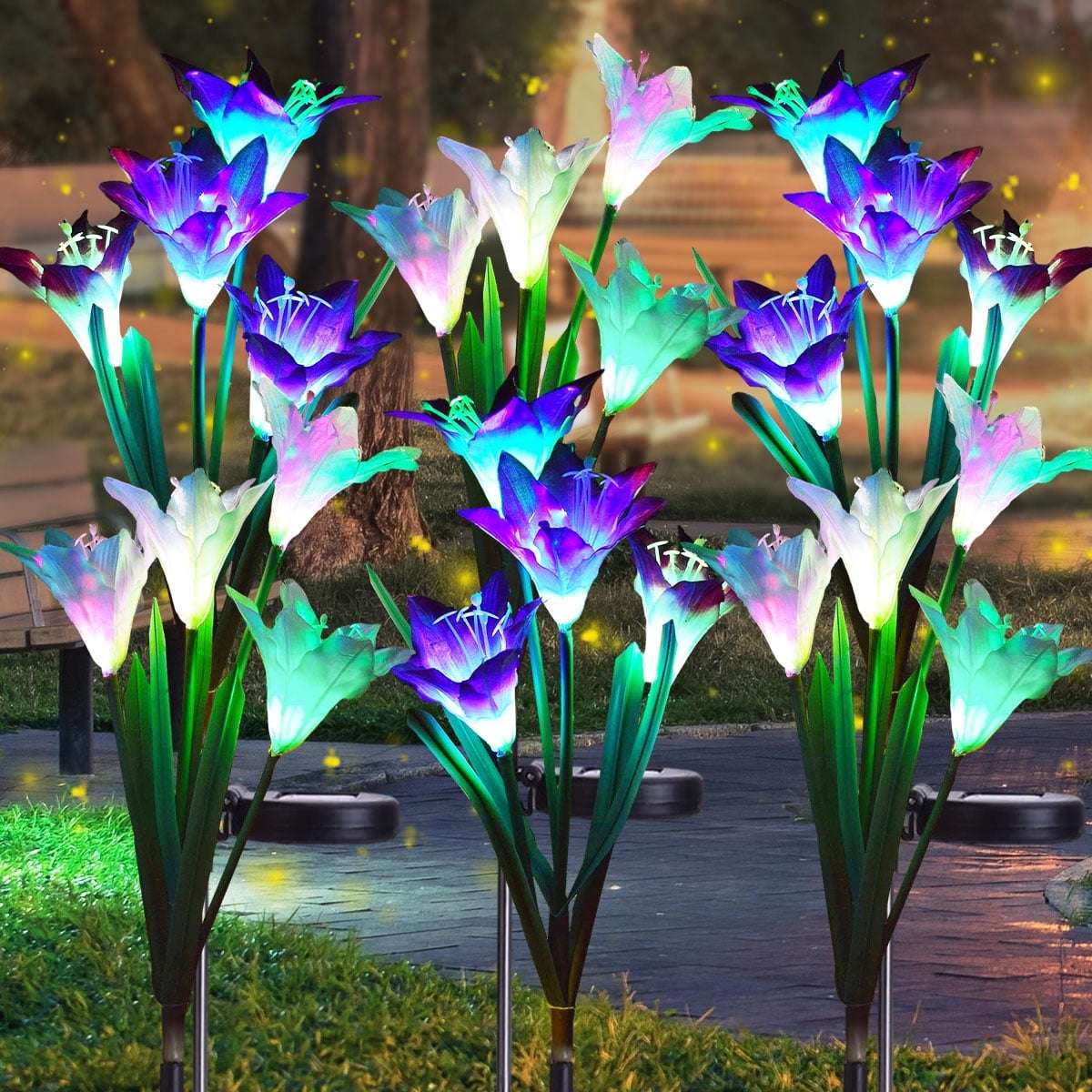 Qishi Solar Decorative Garden Lights, Color Changing LED Outdoor Lights ...
