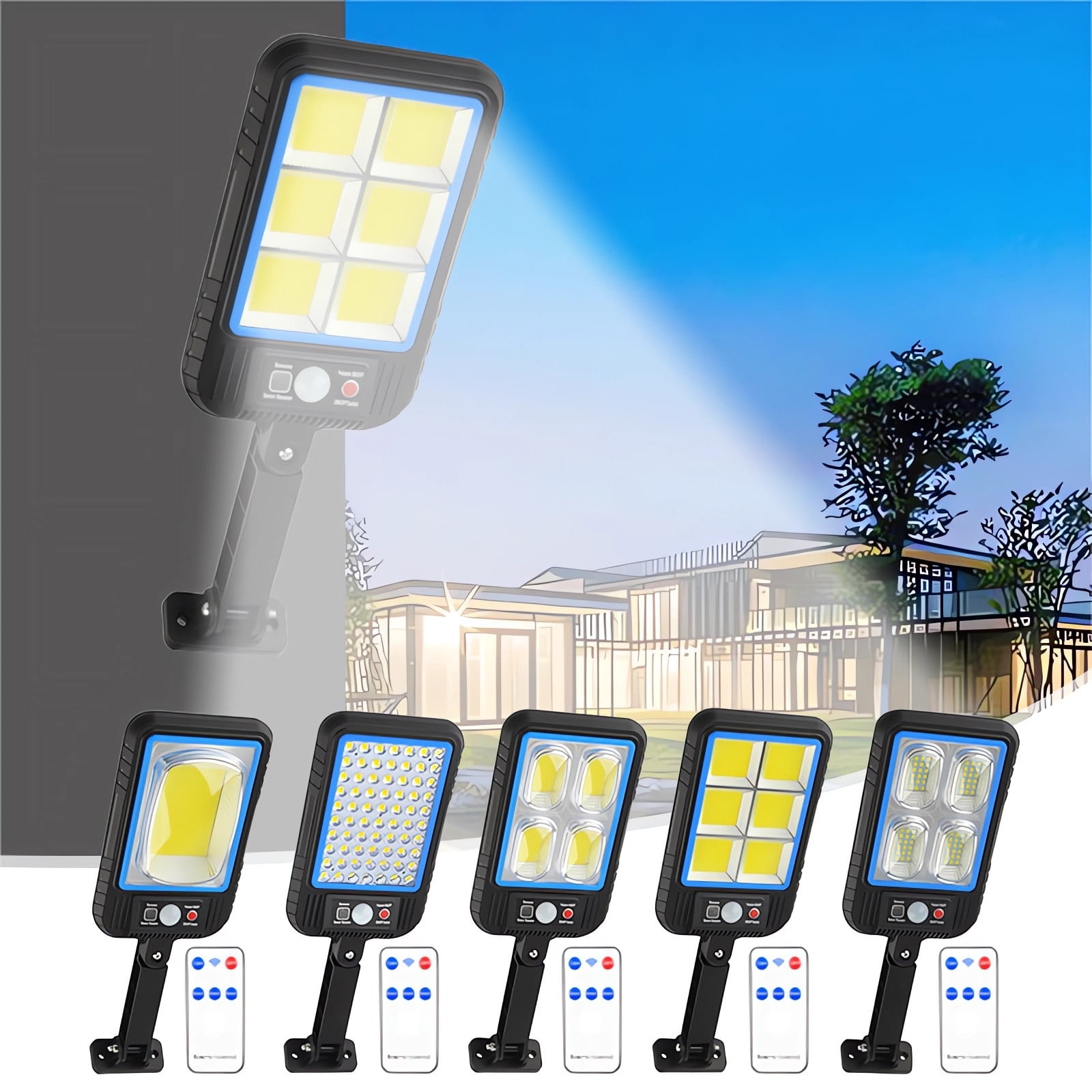Solar Powered Outdoor Wall Light with Motion Sensor LED COB Garden Lamp ...