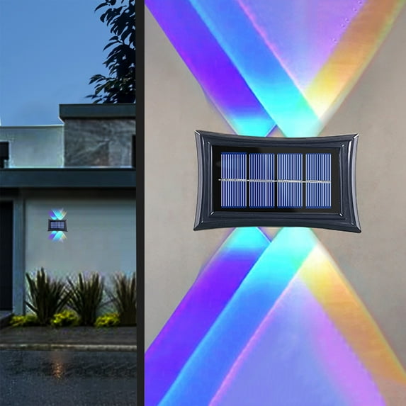 Solar Powered Outdoor Wall Lights, Waterproof Landscape Spotlights with ...