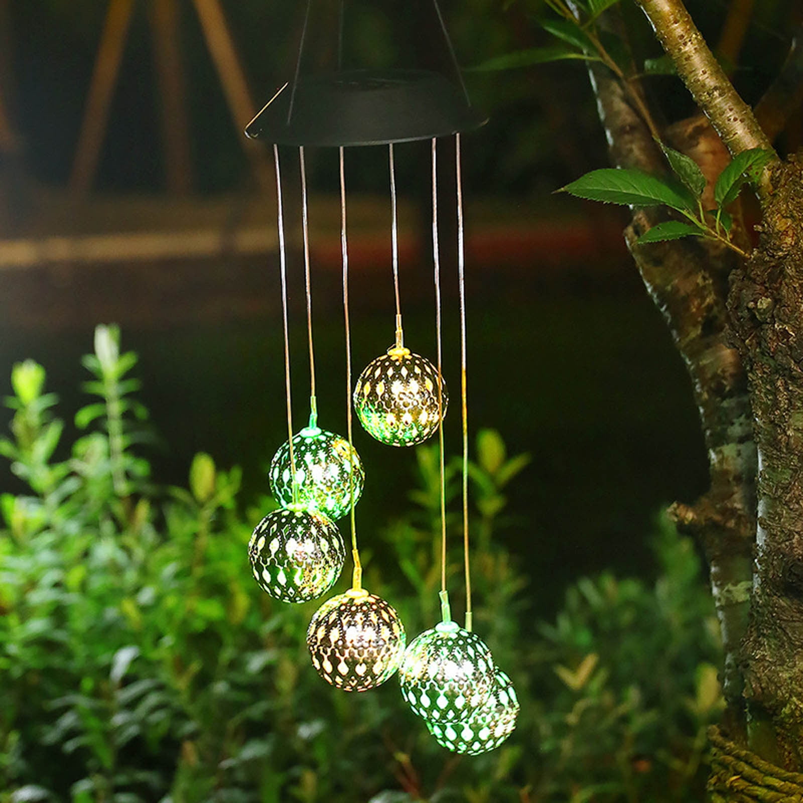 Solar Powered Outdoor Wind Chime Lamp with Acrylic Design Long Lasting ...