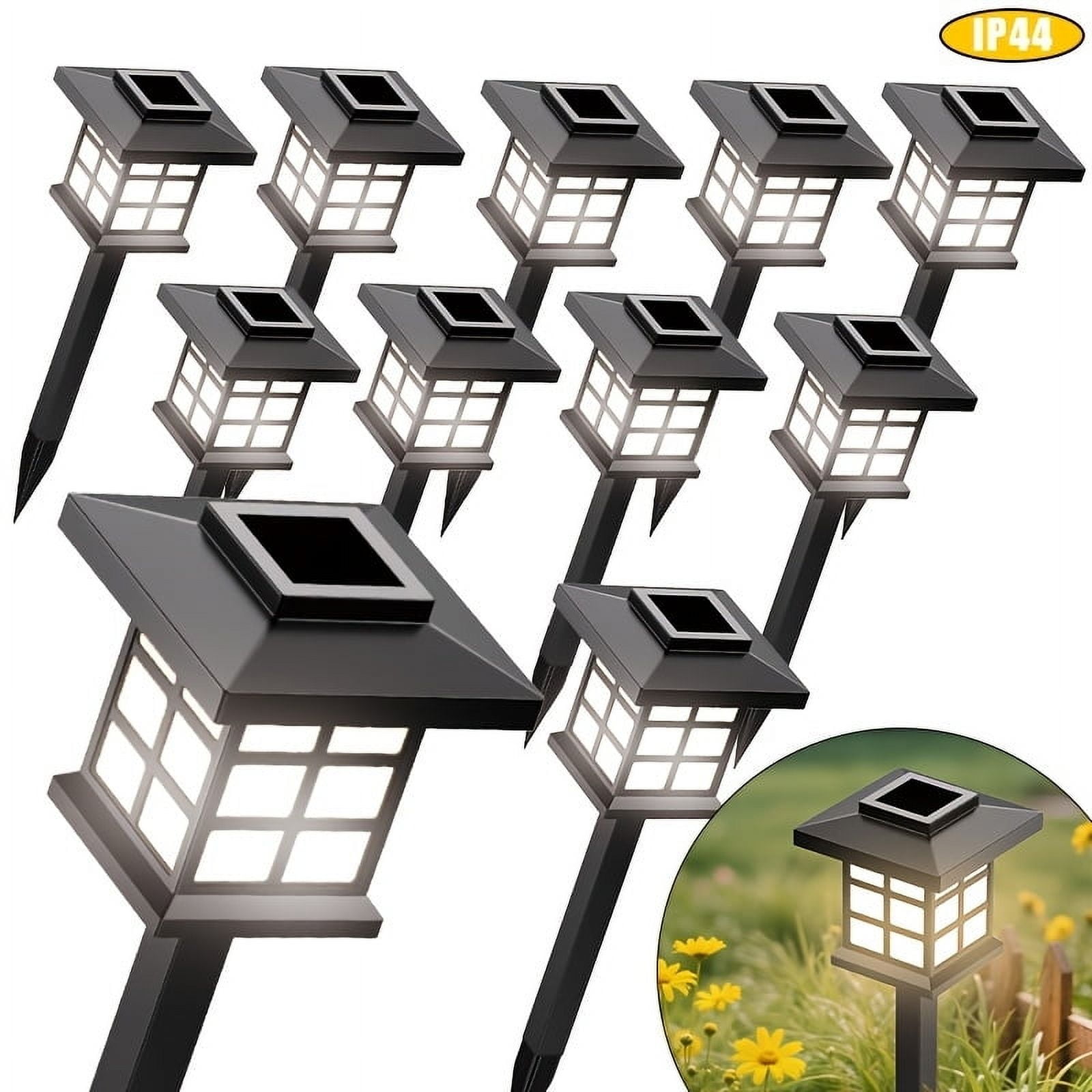 Solar Powered Path Lights (24-Pack), 600mAh - Waterproof LED Landscape ...
