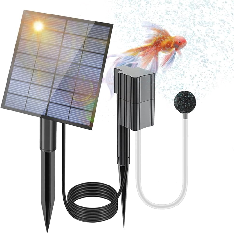 Solar Powered Pond Aerator 2.5W, Direct Drive Solar Air Pump with Air ...