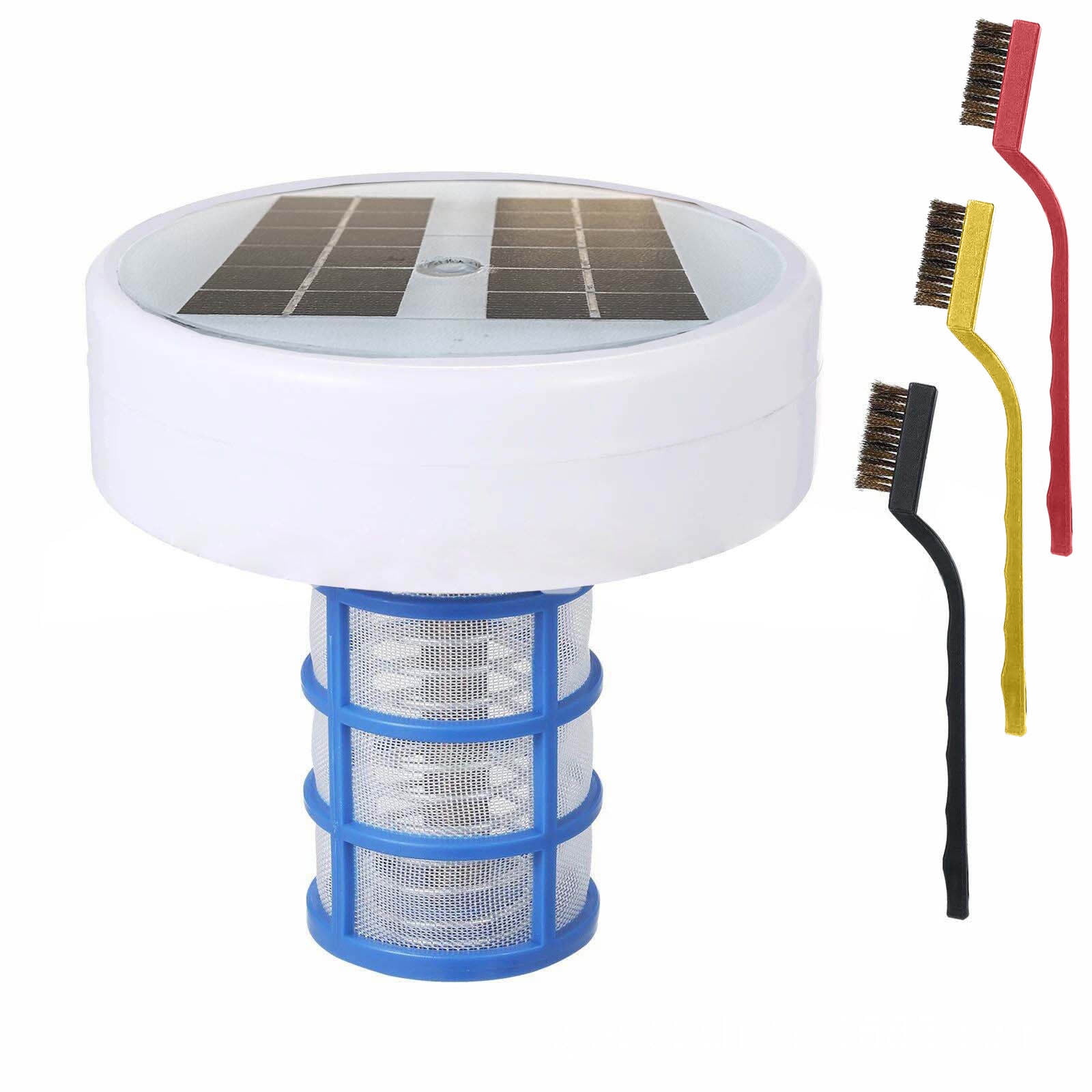 Solar-Powered Pool Ionizer with LED Light - Copper Anode Water Purifier ...