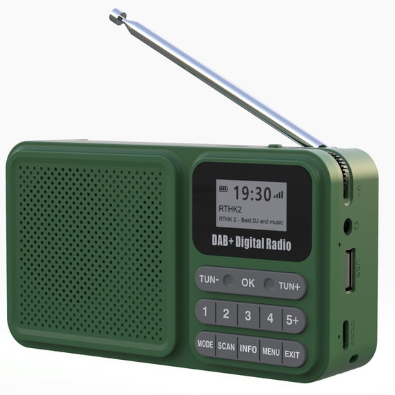 Solar-Powered Portable DAB/FM Digital Radio Bluetooth Speaker - 3W ...