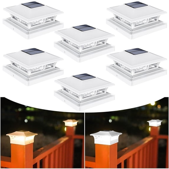 Solar Powered Post Lights for Deck & Fence – Long-Lasting 10H ...