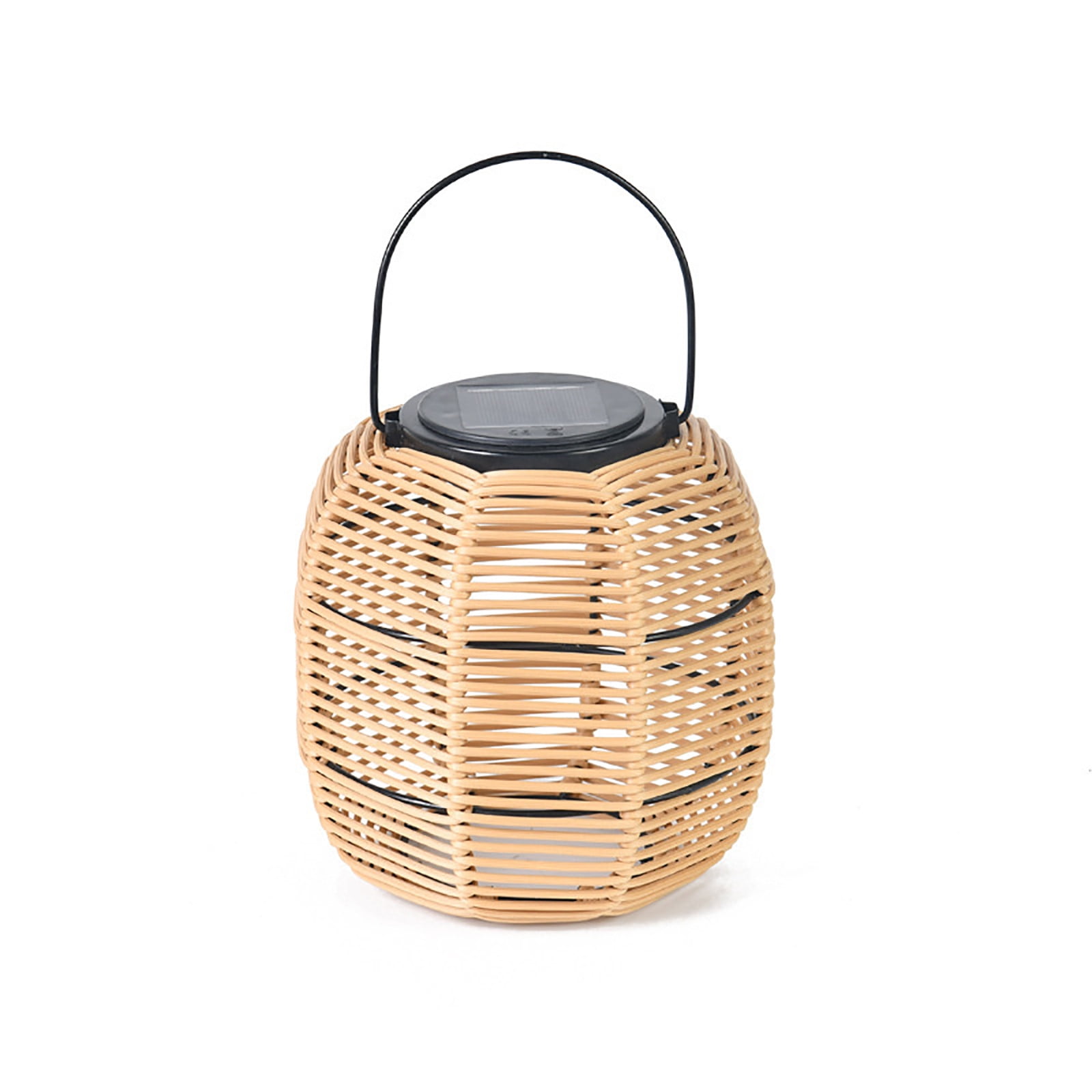Solar Powered Rattan Hand-Woven Hanging Lantern, Bamboo Pendant Light ...