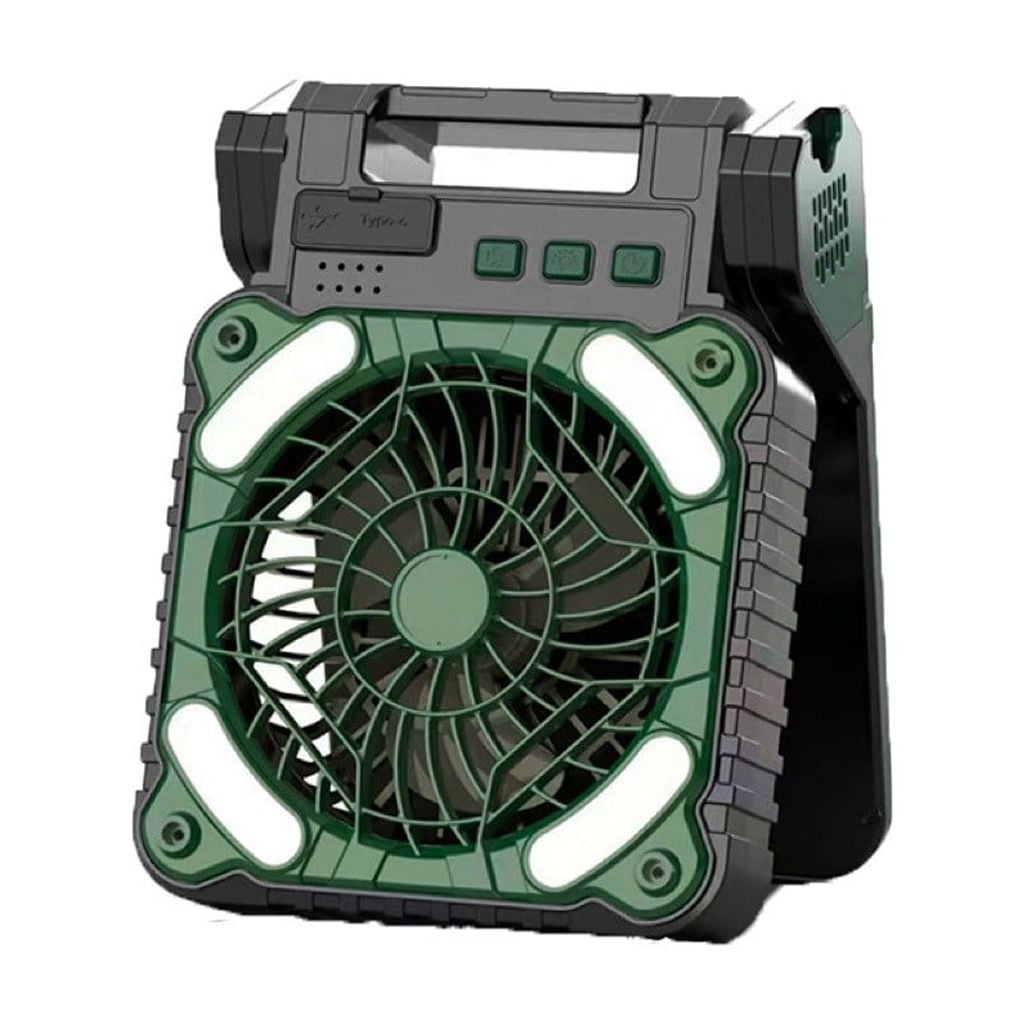 Solar Powered Rechargeable Camping Fan with LED Light Timing Function ...