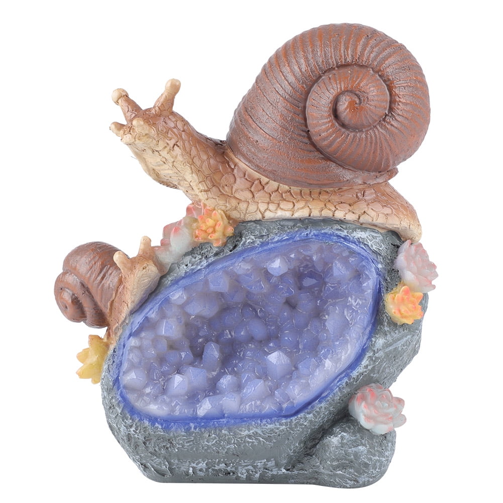 Solar-Powered Resin Snail Crystal Lamp - Walmart.com