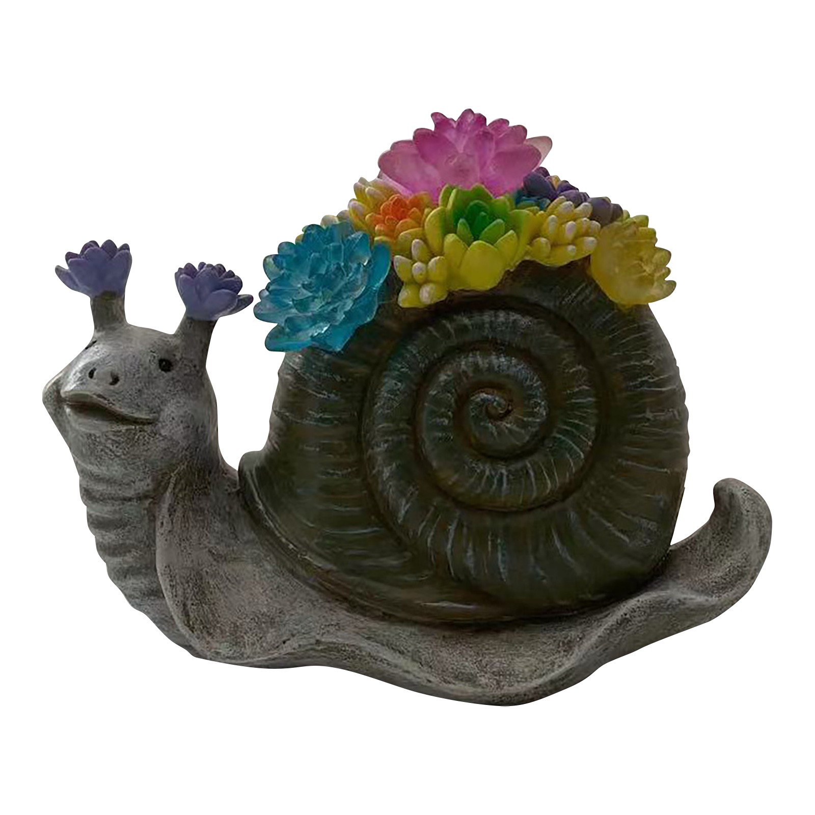 Solar-Powered Resin Snail LED Light, Weatherproof Garden Pathway ...