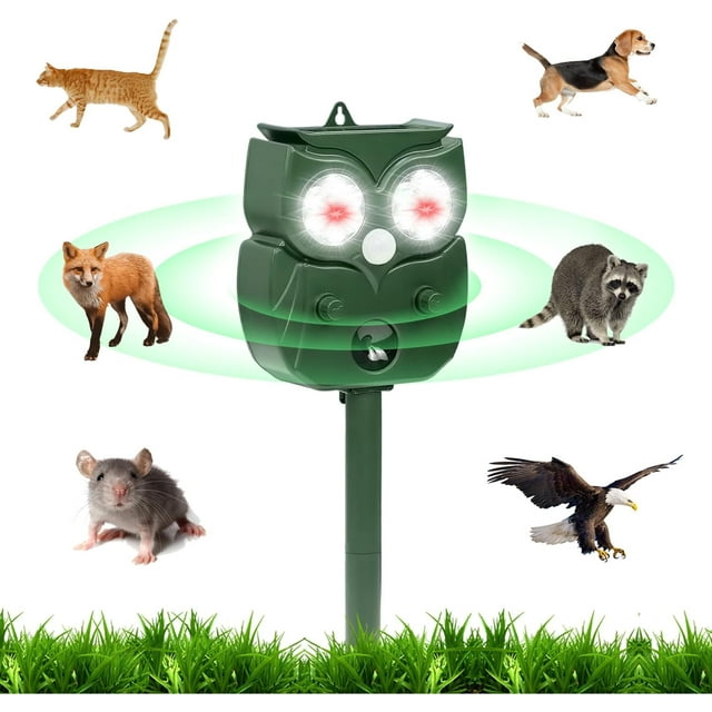 Solar Powered Rodent Ultrasonic Animal Repellent, Waterproof Motion ...