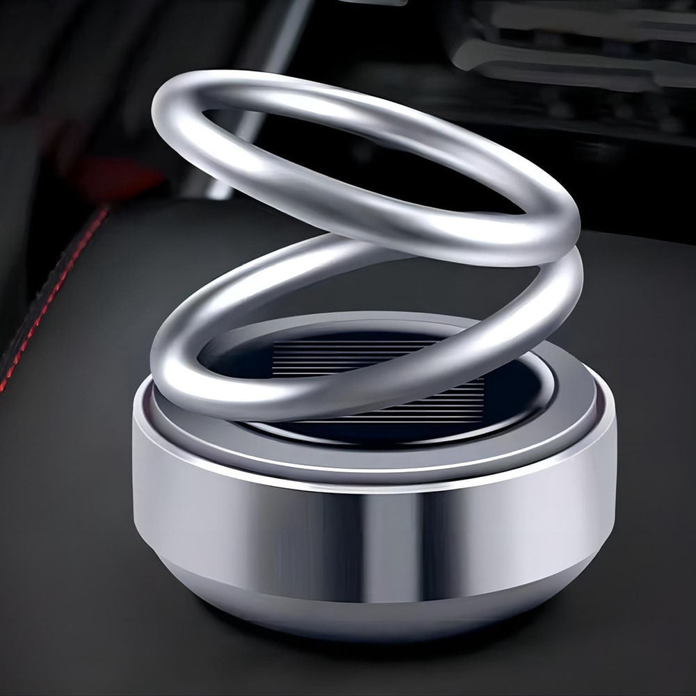 Solar Powered Rotating Car Aromatherapy Device Degree Double Ring ...