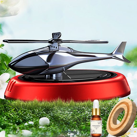 Solar Powered Rotating Helicopter Car Air Freshener, Alloy Aircraft ...
