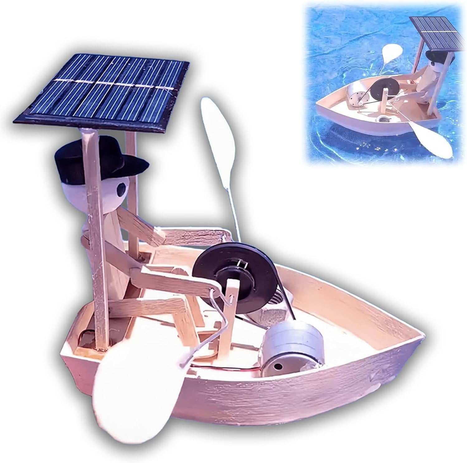 Solar-Powered Rowing Robot, Creative Solar Mini Boat Realistic Rowing Action, Funny Eco-Friendly ...