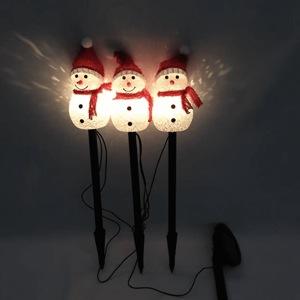 Solar Powered Snowman Sets for Patio Yard Garden Lawn Christmas ...
