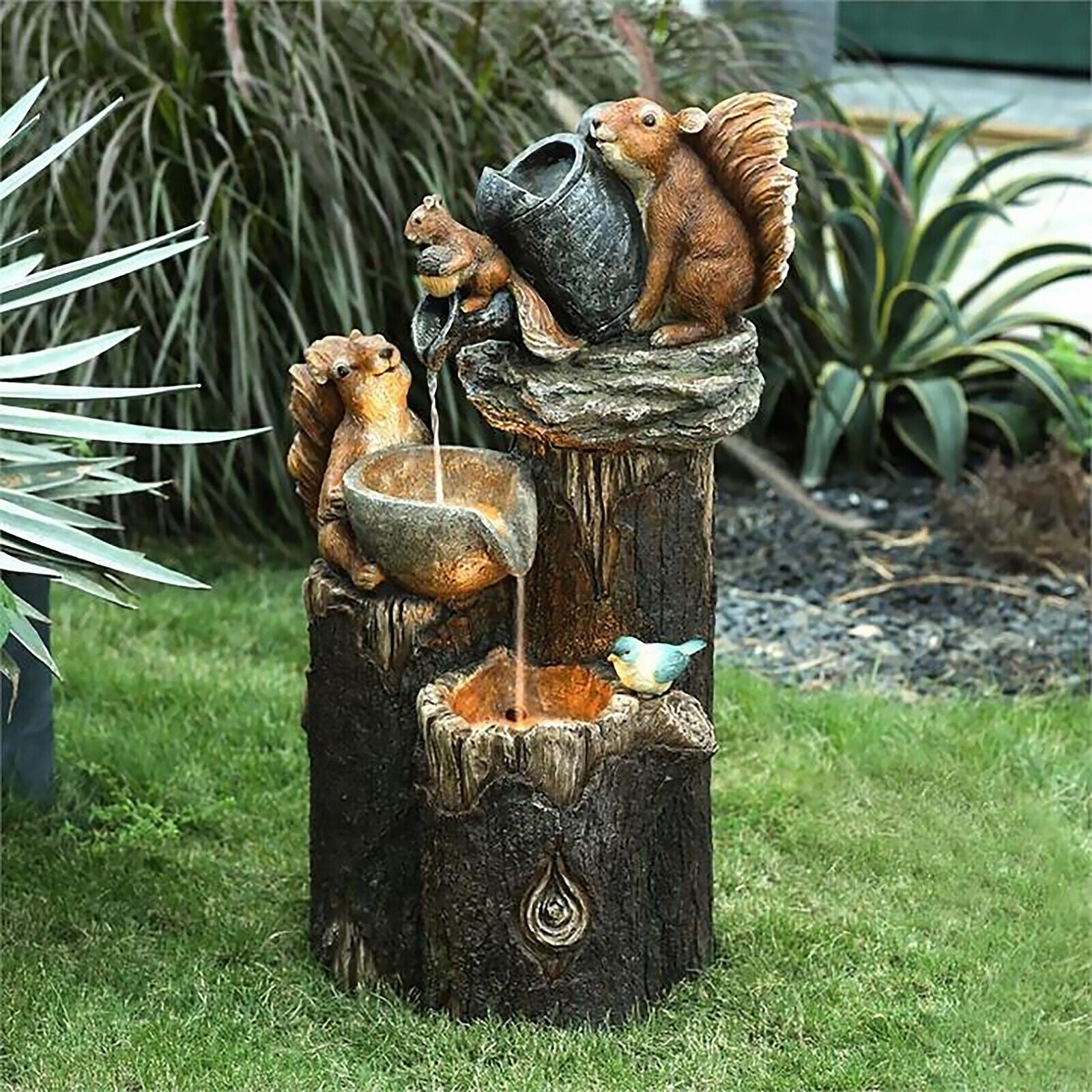 Solar Powered Squirrel LED Light Garden Ornament Animal Lamp Outdoor ...